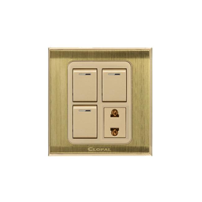 Clopal Prime 3 Switch + 1 Socket – Maryam Electric