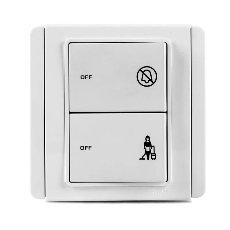 Clipsal Neo 2 Gang Switch with DND & PCU Indicator – Maryam Electric